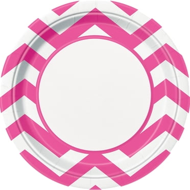 7" Extra-Strong Hot Pink Paper Plates, 20ct for Party Appetizers and ...