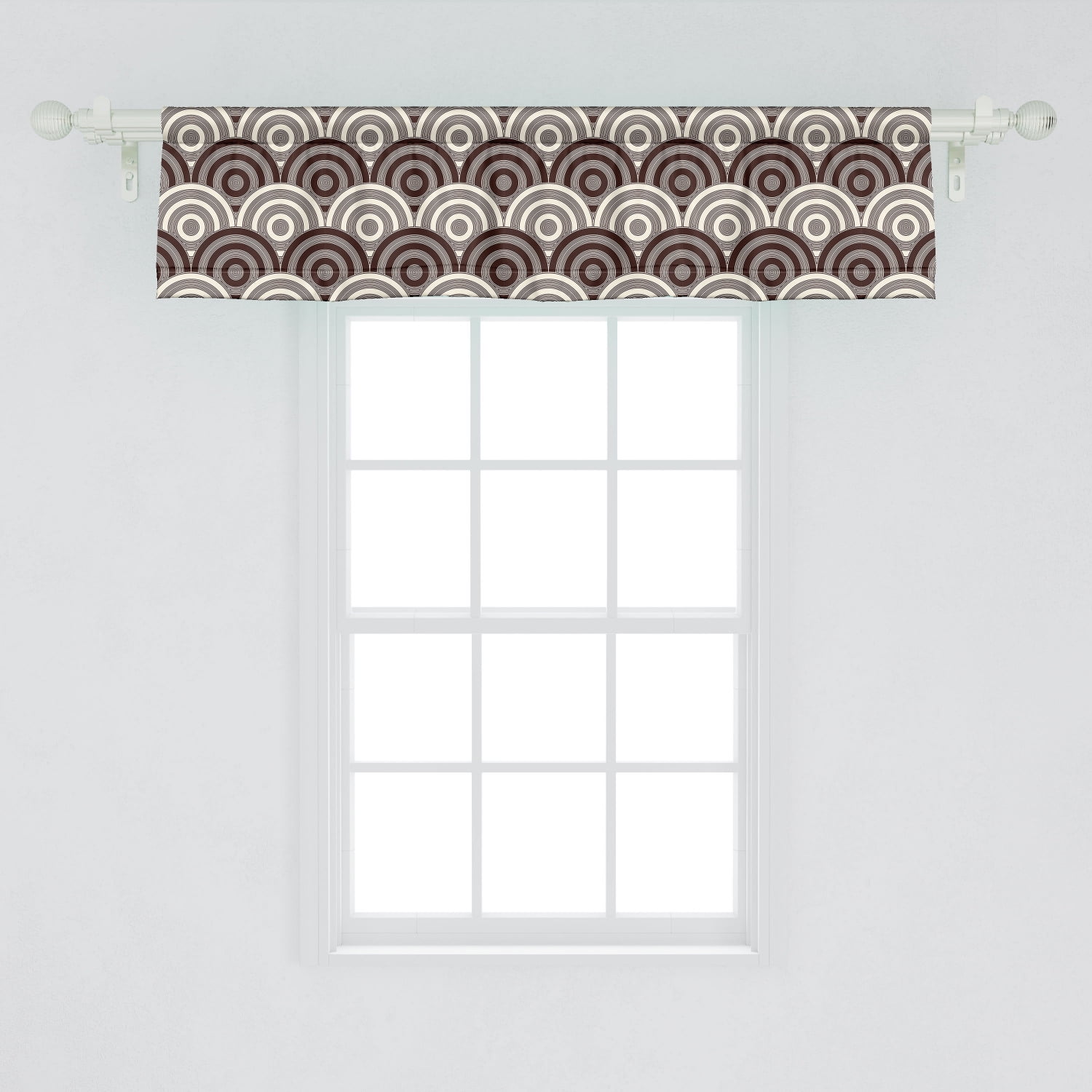 Ambesonne Earth Tones Window Valance, Spiral Circles Style Traditional ...