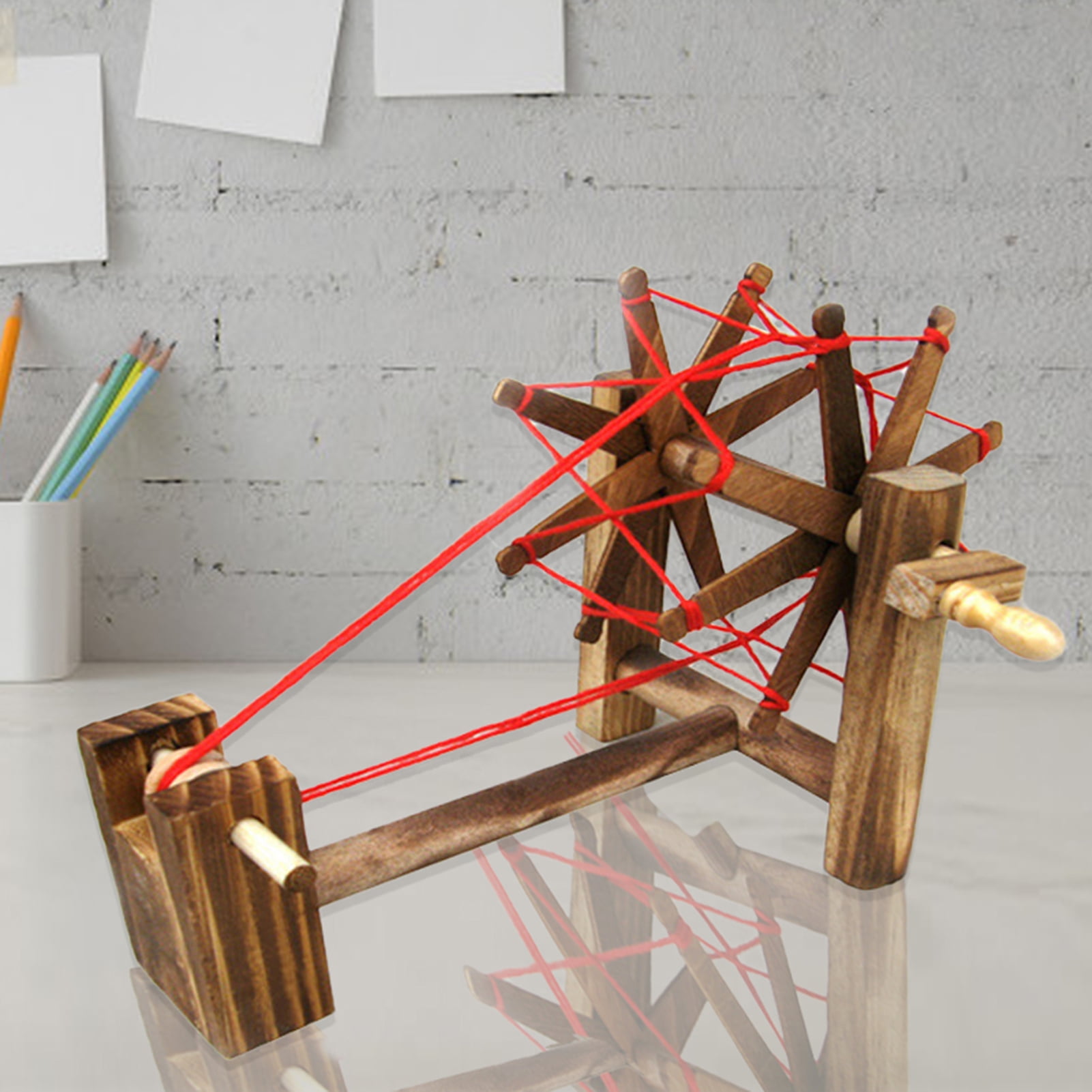 Buy Cheers.US Mini Spinning Wheel Exquisite Detail Great Wooden ...