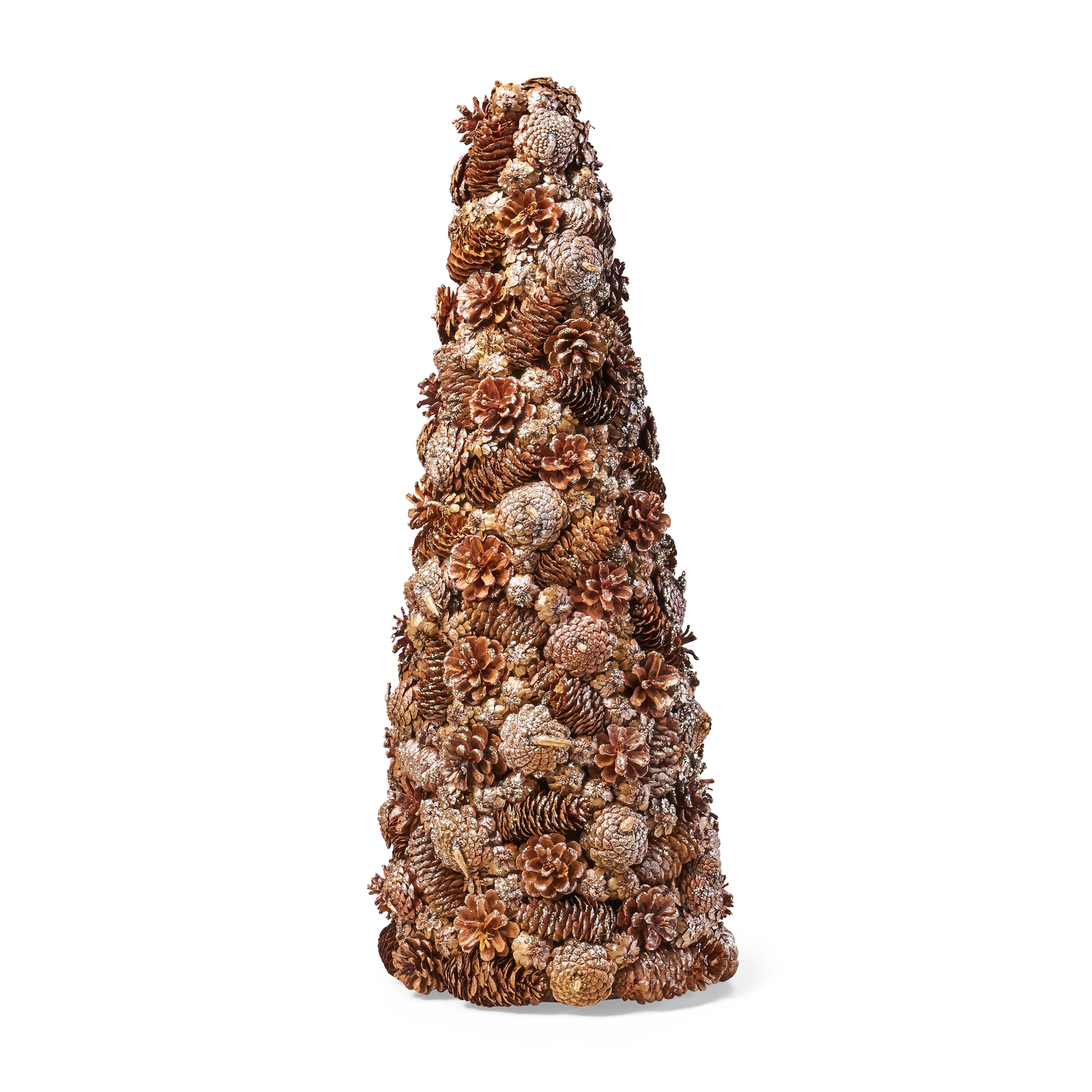 GDF Studio Pre Decorated Pine Cone and Glitter Artificial Tabletop ...