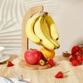 Banana Holder Stand Hanger with Flower Base for Fruit Storage Bamboo ...