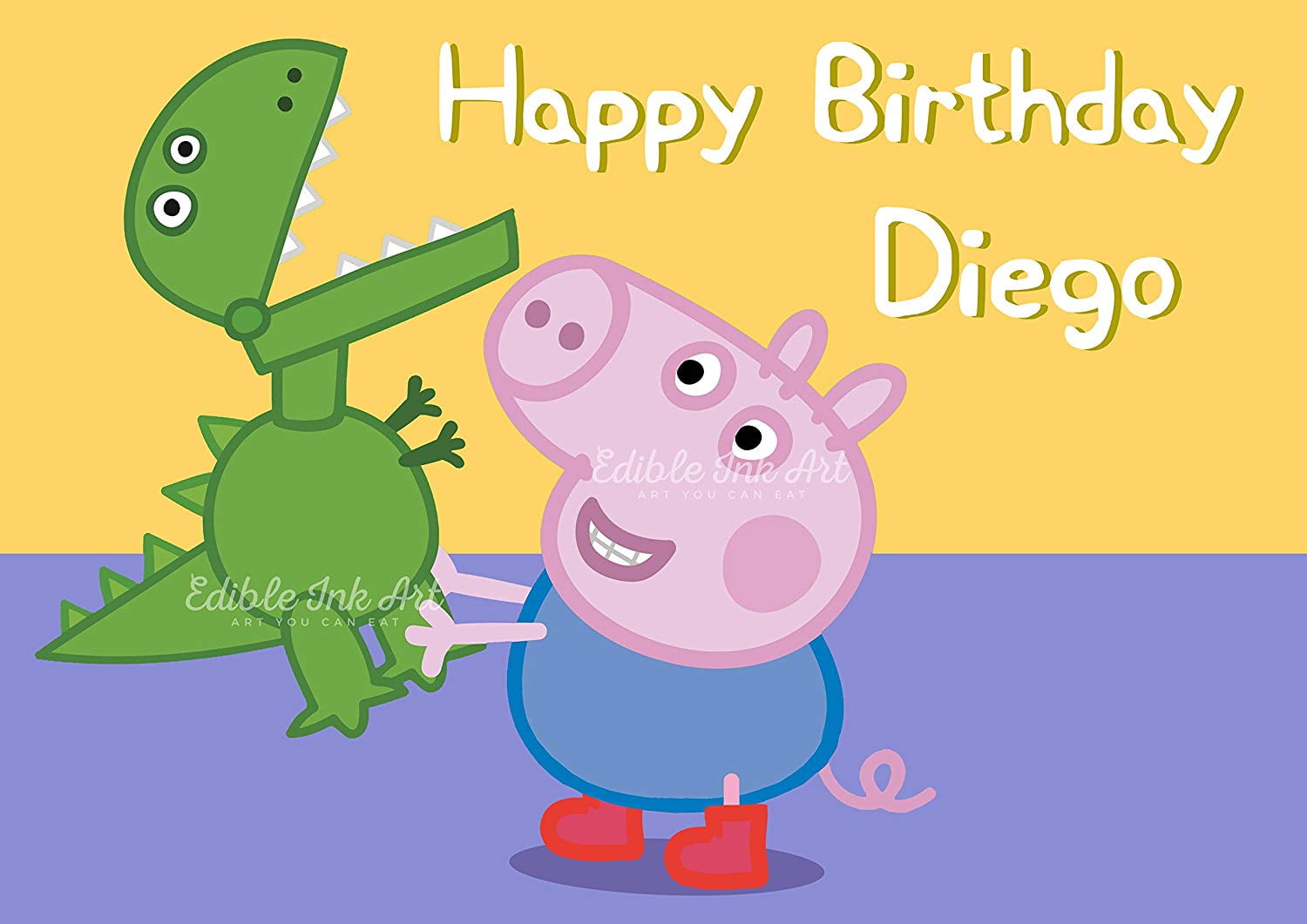 George Peppa Pig - Edible Cake Topper - 11.7 x 17.5 Inches 1/2 Sheet ...