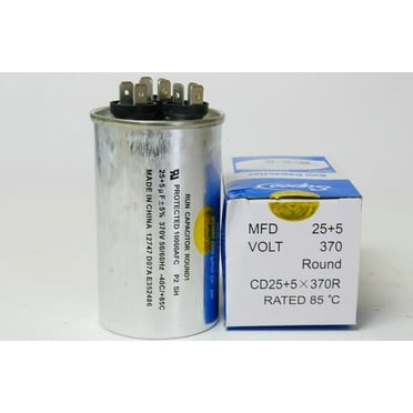 TitanPro TRCF60 HVAC Round Motor Run Capacitor. 60 MFD/UF 440/370 Volts ...