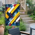 Abstract Diagonal Blocks Garden Flag 28x40 Inch Art Geometric Navy Blue ...