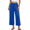 Dxzfnsa Pants for Women Summer Womens Casual Solid Color Wide Leg Pants ...