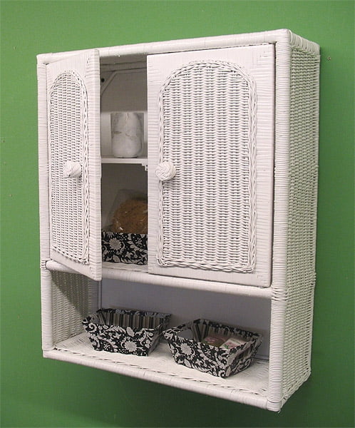Wicker Wall Cabinet, White - Walmart.com