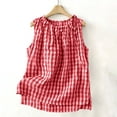 biudgviw Womens Tank Tops Fashion Plaid Sleeveless T Shirts Side Split ...