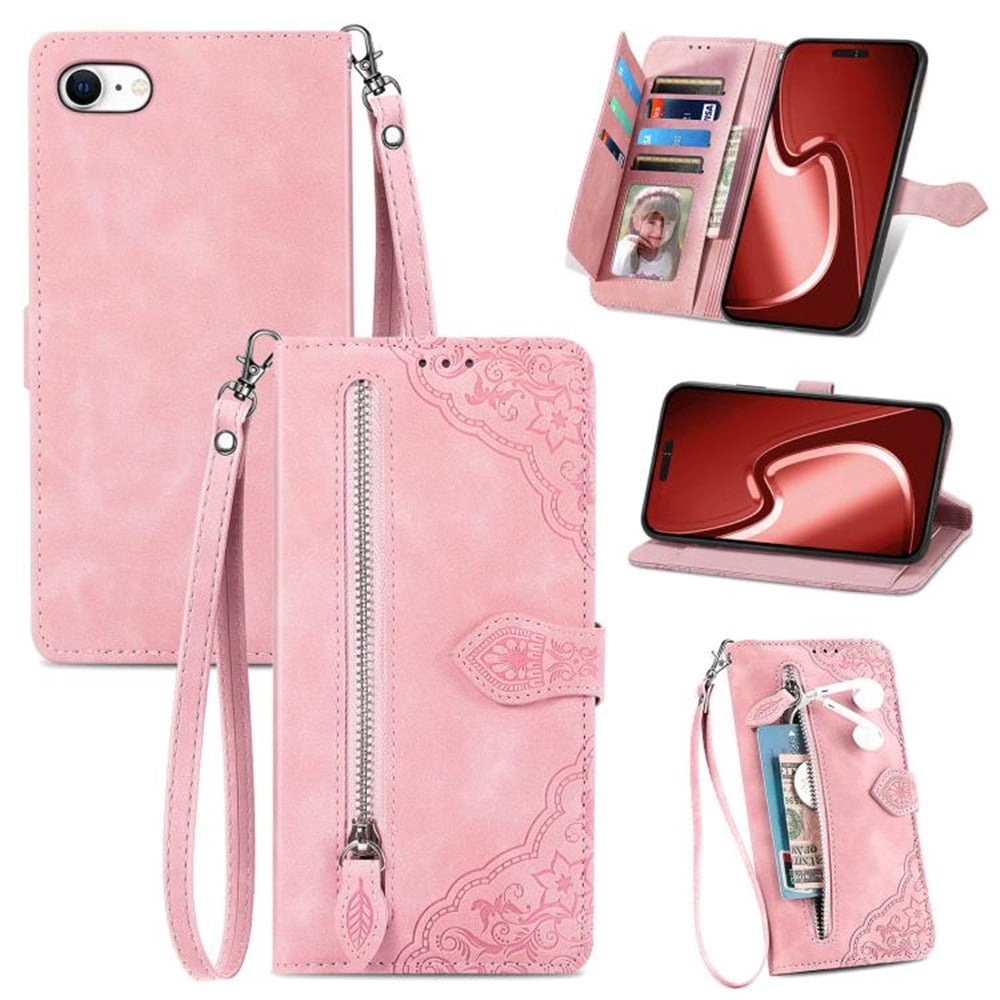 for iPhone 17e / 16e 6.1 inch Case, Wallet for Women Men, Durable PU ...