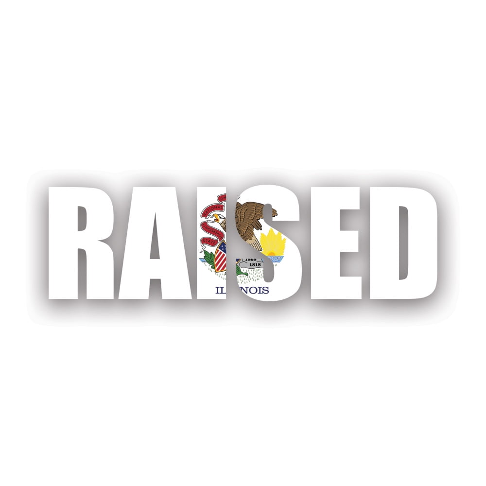 Illinois Raised State Flag Sticker Decal - Self Adhesive Vinyl ...