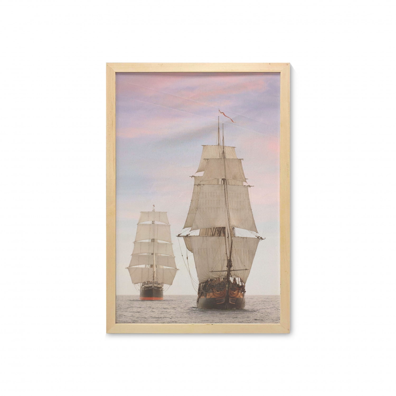 Ocean Wall Art with Frame, Sailboat Gaff Top Sail Tall Wooden Sailing ...