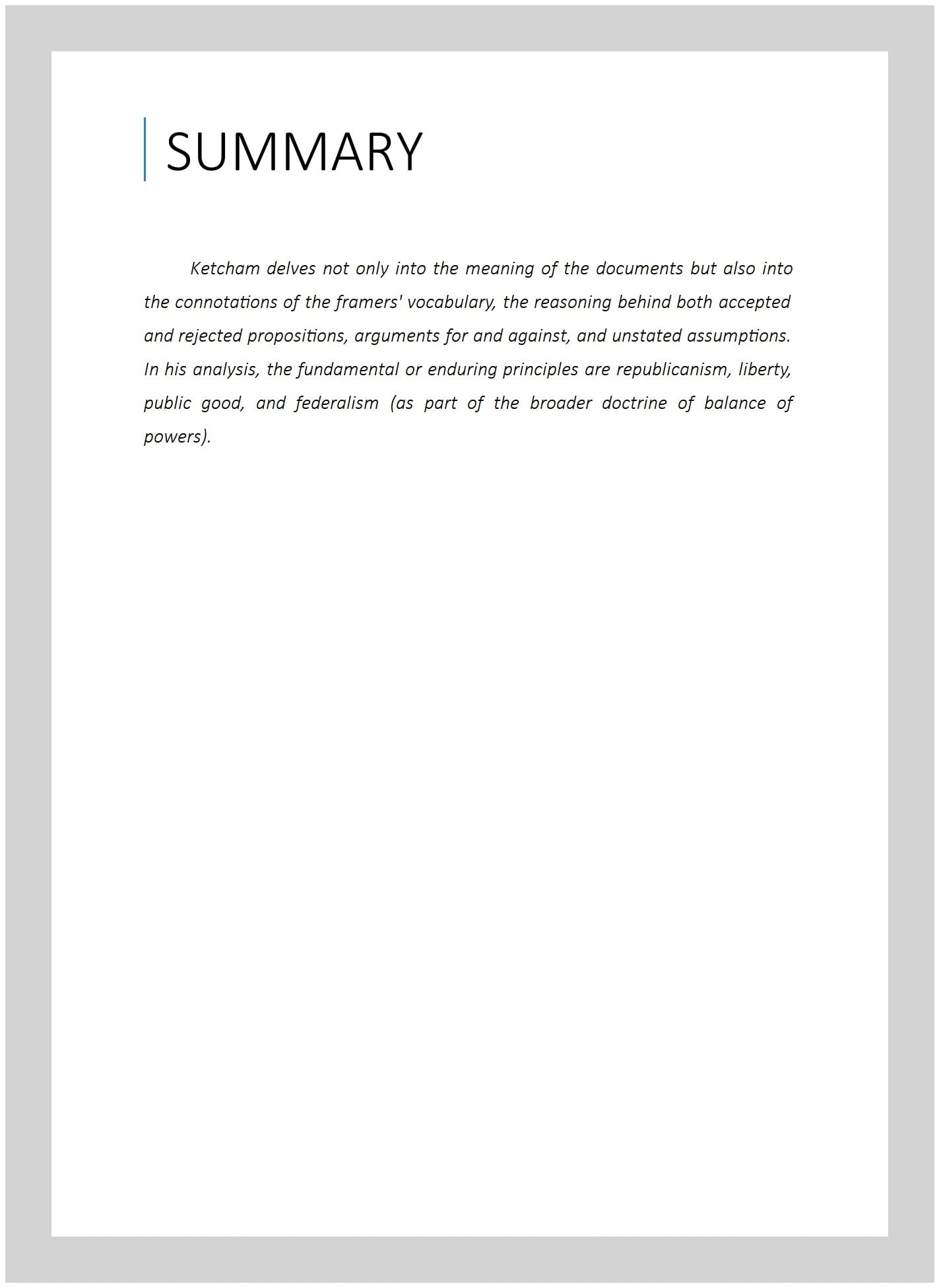 Republicanism In The Constitution Examples
