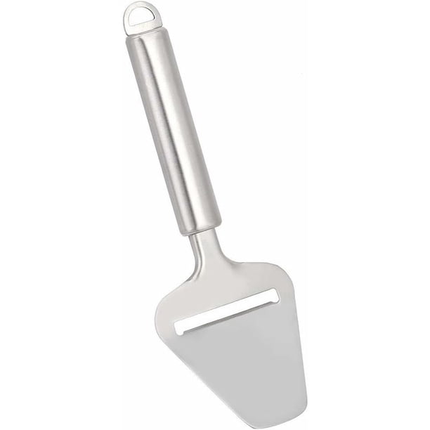Cheese slicer, straight cleaver, polished stainless steel, serrated ...