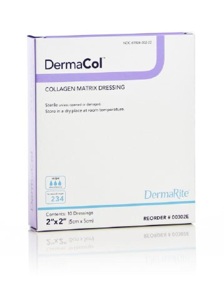 Dermacol Collagen Matrix Dressing, 2 x 2 Inch, Sterile, 10 Count ...