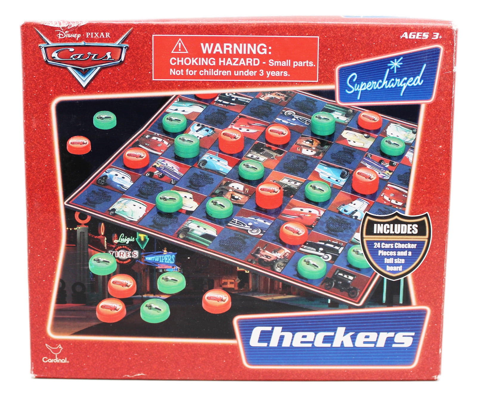 Disney Pixar's Cars Lightning McQueen and Chick Hicks Kids Checkers Set ...