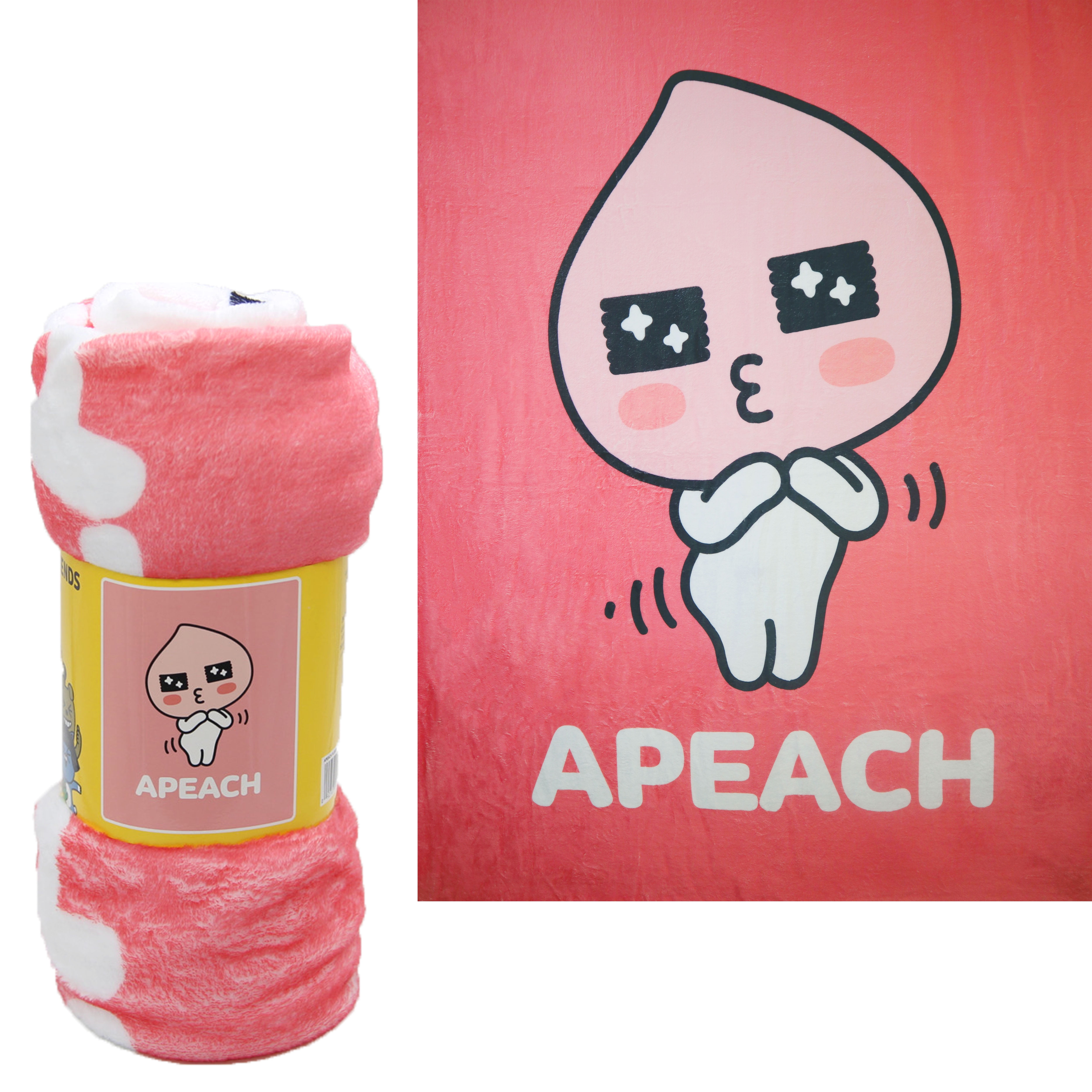 Kakao Apeach Happy Together Flannel Fleece Throw - Walmart.com