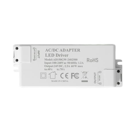 Spptty LED Driver DC24V 2.5A 60W LED Light Transformer DIY Lamp Driving ...