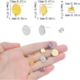 24pcs 12 mm Stainless Steel Earring Posts with Loop Blank Flat Round ...