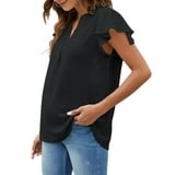 Fantaslook Women's Flowy Summer Tops – V Neck, Ruffle Sleeve & Casual ...