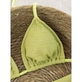 Cadet Blue Womens Halter Tie Front Triangle Bikini Set, High Cut Bottom ...