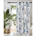 Chinese Style Curtains 54 inches Long for Living Room Bedroom Blue ...