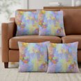 Blue Purple Oil Painting Pillow Covers Set of 2, Abstarct Blue Yellow ...