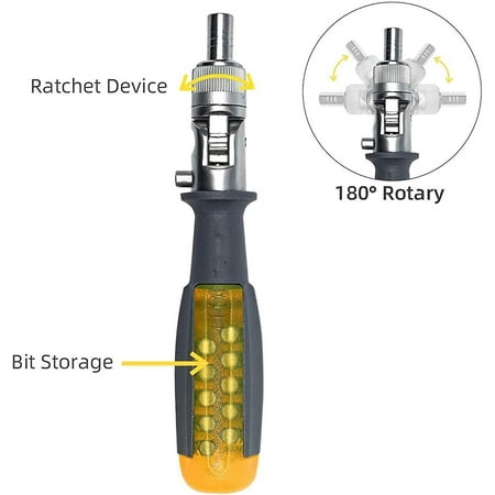 Tatum88 11 In 1 Magnetic Ratchet Screwdriver, Screwdriver Bits Set With Bit Holder, 180 ...