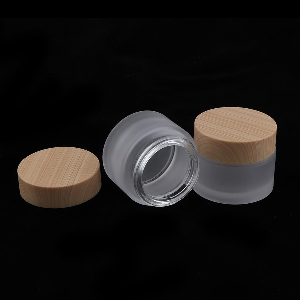2-Pack 0.68 Ounce Empty Cute Elegant Refillable Glass Jars With Screw ...