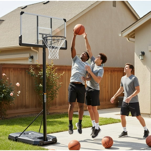 Ktaxon Portable Basketball Hoop Outdoor, Basketball Goal System 4.4 ...
