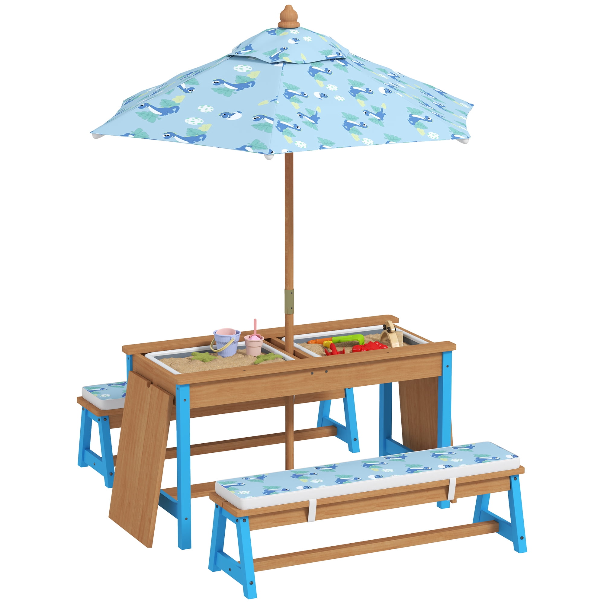 Click here for Qaba Kids Picnic Table  Wooden Outdoor Table And B... prices