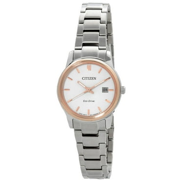 Citizen Eco-Drive Gold-Tone Ladies Watch, EM0682-74A with Silver Dial ...