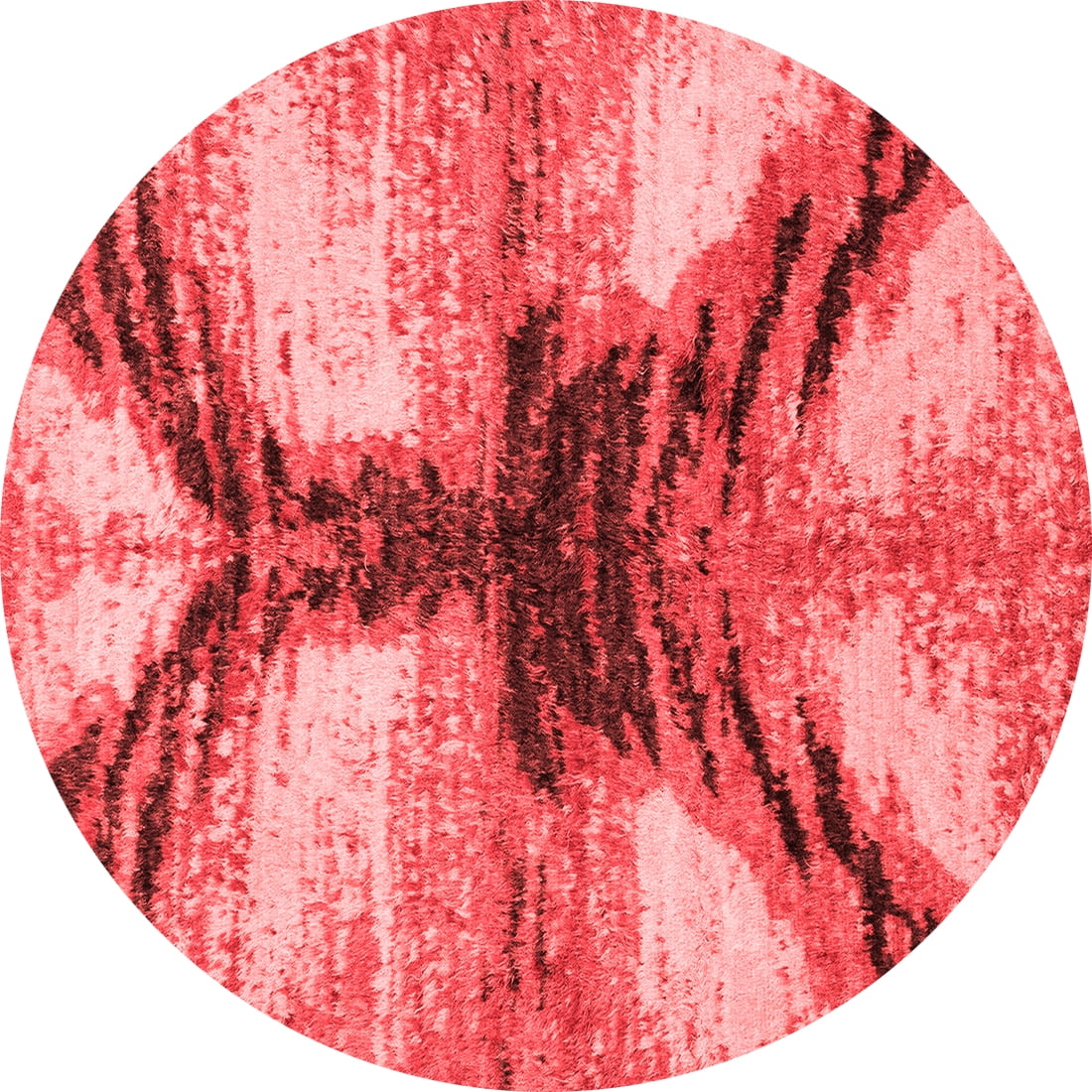 Ahgly Company Machine Washable Indoor Round Abstract Red Modern Area ...