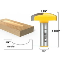 Yonico Round Over Edging Router Bit - 1/2" Radius - 1/2" Shank 13166 ...