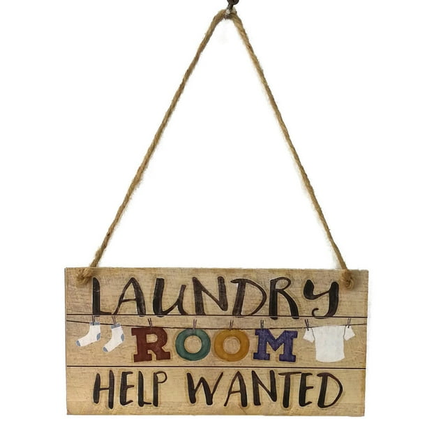 Retro Laundry Room Help Wanted Letters Washhouse Wood warning plaque ...