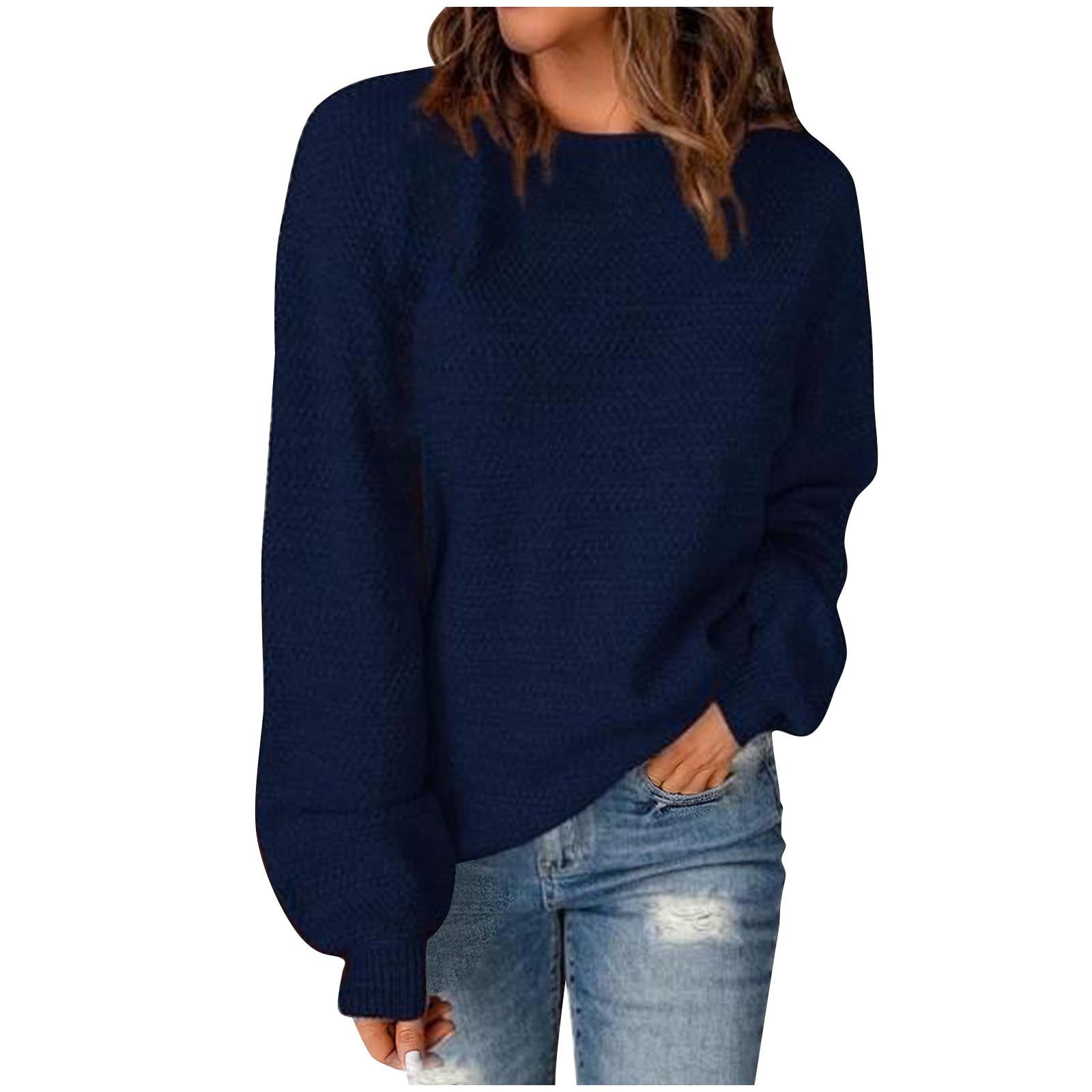 Click here for Pisexur Womens Oversized Crewneck Sweater Solid Ba... prices