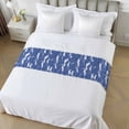 Bed Runner Blue Ocean Waves Bedding Scarves Soft Decorative Bed Flag ...