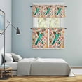Boho Floral Bird Kitchen Curtains Set for Windows, Leaf Colorful ...