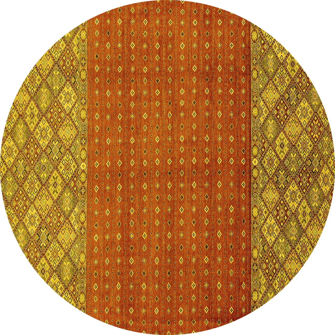 Ahgly Company Indoor Round Abstract Yellow Modern Area Rugs, 8' Round ...