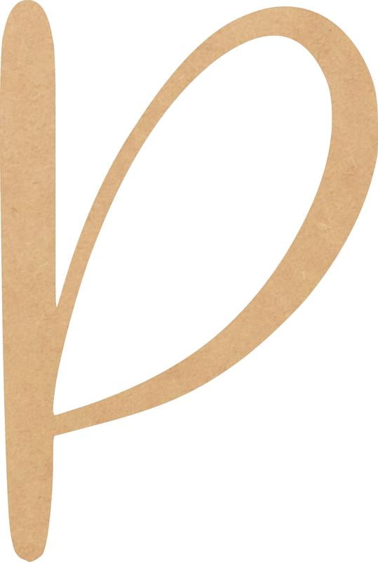 Wooden Letter P Blank Craft, Paintable 8'' MDF Wood DIY, Snowy ...