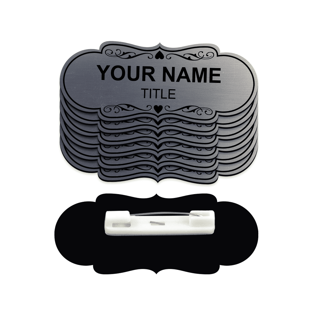 Signs ByLITA Designer Name Tags Blank Badges (1" x 3") With Pin ...