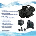 Aqua Pulse 3,000 GPH (0.25 HP) Hybrid Drive Submersible Energy Efficient Pond Pump with 100 ft ...
