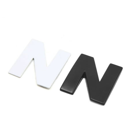 Unique Bargains Black Metal N Letter Shaped Alphabet Sticker Emblem ...