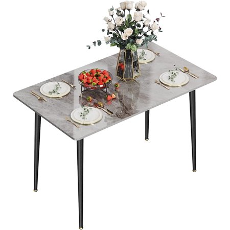 Kitchen Dining Table Rectangular: 48 x 28 Inch Modern Sintered Stone ...