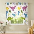 Cartoon Dinosaur Sheer Curtains Swag Valances for Windows Simple Cute ...