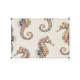 Boho Seahorses Sun Shade Sail 12'X16' Watercolor Colorful Dots Coastal ...