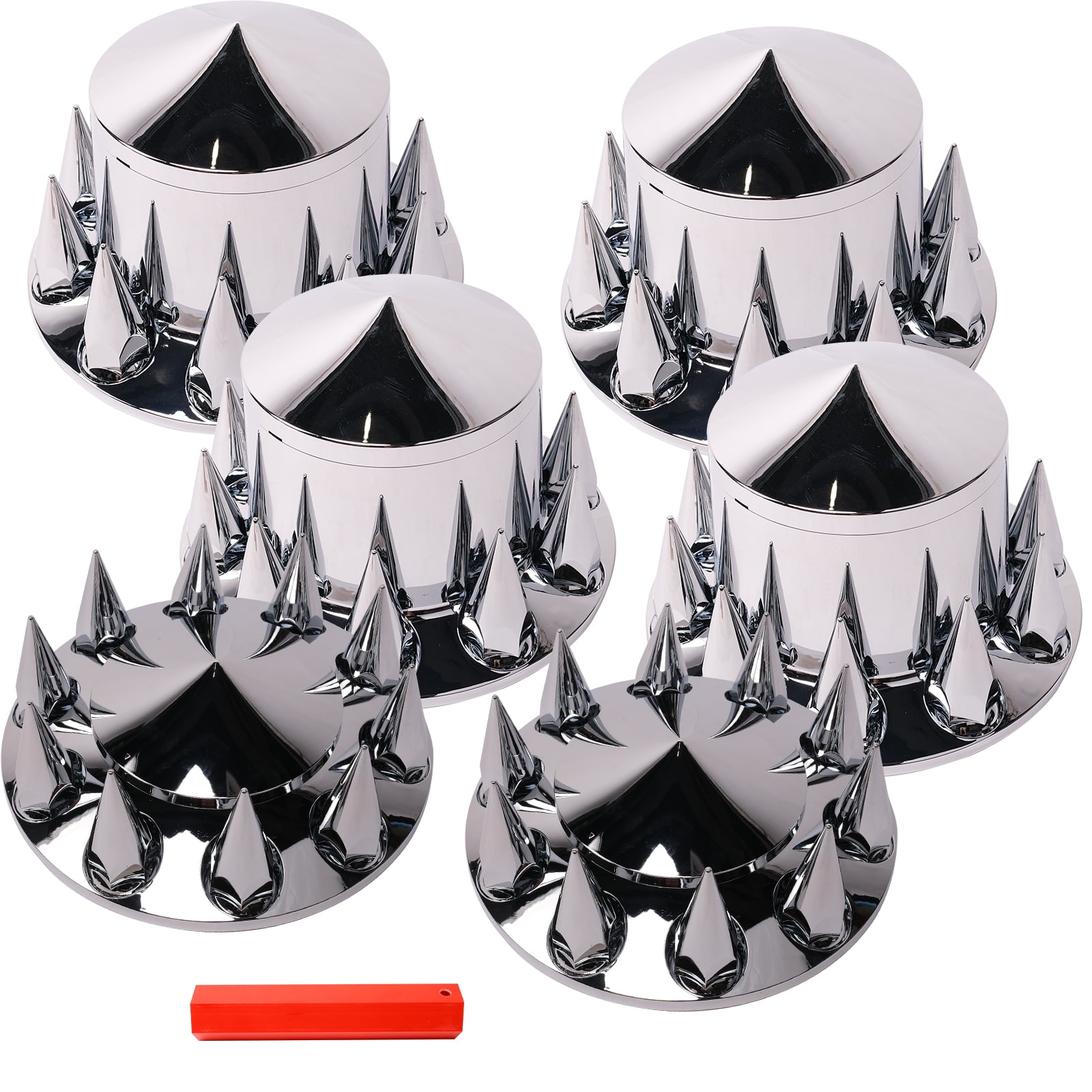 22.5" WHC-01PS-6 Wheel Hub Covers with Chrome Plated ABS Plastic ...