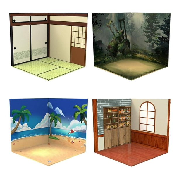 4pieces Japanese Style Model Display Backdrop Collection Room Garage ...