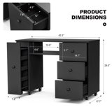 Paddie Manicure Table Nail Desk for Nail Tech, Nail Table Station w/3 ...