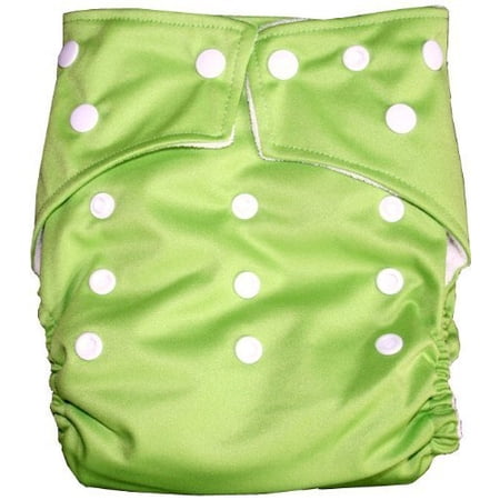 Bamboo Pocket Snaps Cloth Diaper/Nappy BubuBibi - OS - Green (Includes ...