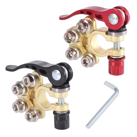 Pair 4 Way Car Battery Terminals Clamp Battery Cable Ends Quick Release ...