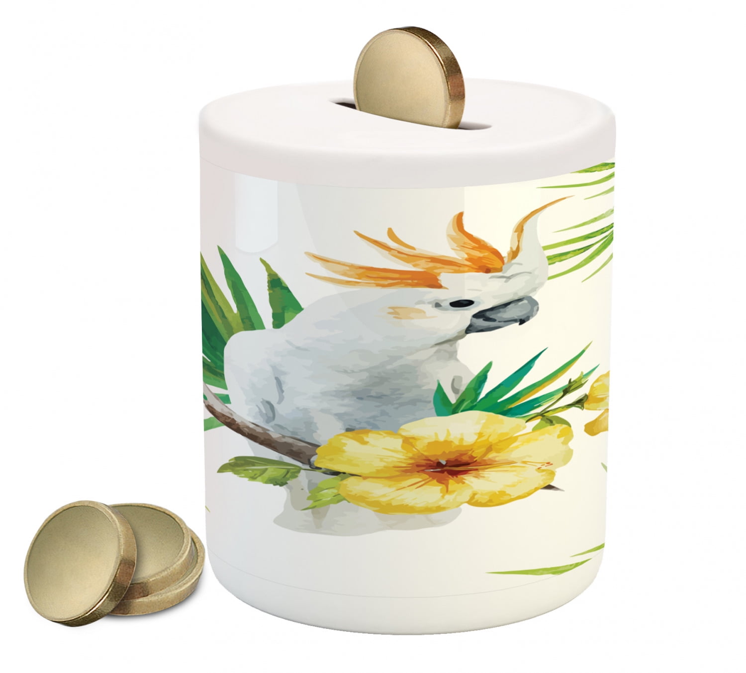 Parrot Piggy Bank, Hibiscus with Bird Intelligent Mimic Animals ...